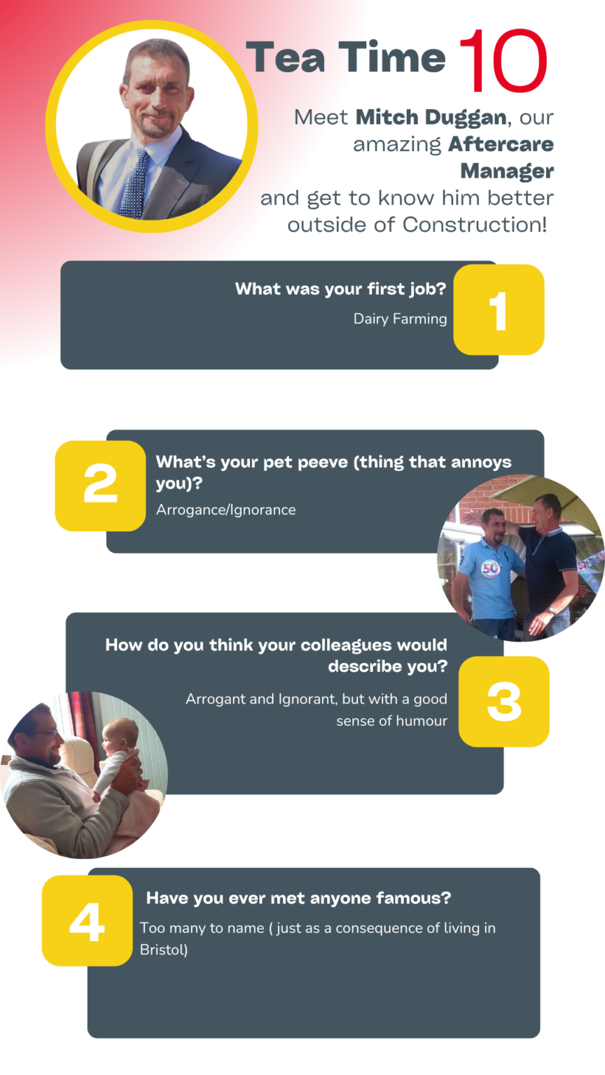 Tea Time 10: Mitch Duggan, Aftercare Manager - John Perkins Construction